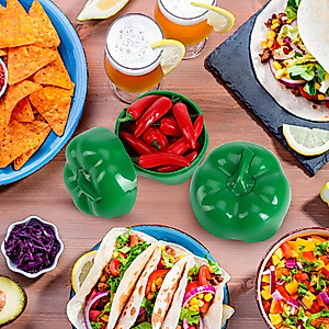 Tioncy 6 Pcs Chili Pepper Decoration Pepper Savers Green Pepper Storage Containers for Refrigerator Reusable Pepper Keepers Plastic Pepper Holder Organizer for Home Festival Kitchen Decorations