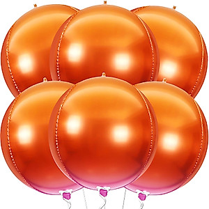 KatchOn, Thanksgiving Turkey Balloons - Large 22 Inch, Pack of 6 | Big Orange Mylar Balloons - 22 Inch, Pack of 6 | Happy Thanksgiving Balloons - Large 27 Inch, Pack of 6 | Thanksgiving Foil Balloons