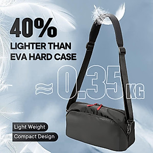 Gepicest Carrying Case for Steam Deck Rog Ally Switch Hori Split Pad Pro Handheld Console Accessories Dock Station AC Charger Soft Sling Shoulder Carry Bag Daily Travel Portable Game Case Red Black