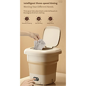 9L Large Capacity Portable Washing Machine,Small Washing Machine,Foldable Washing Machine with Spin-Dry Basket,Mini Washing Machine with 3 Modes Deep Cleaning for Underwear or Small Items,