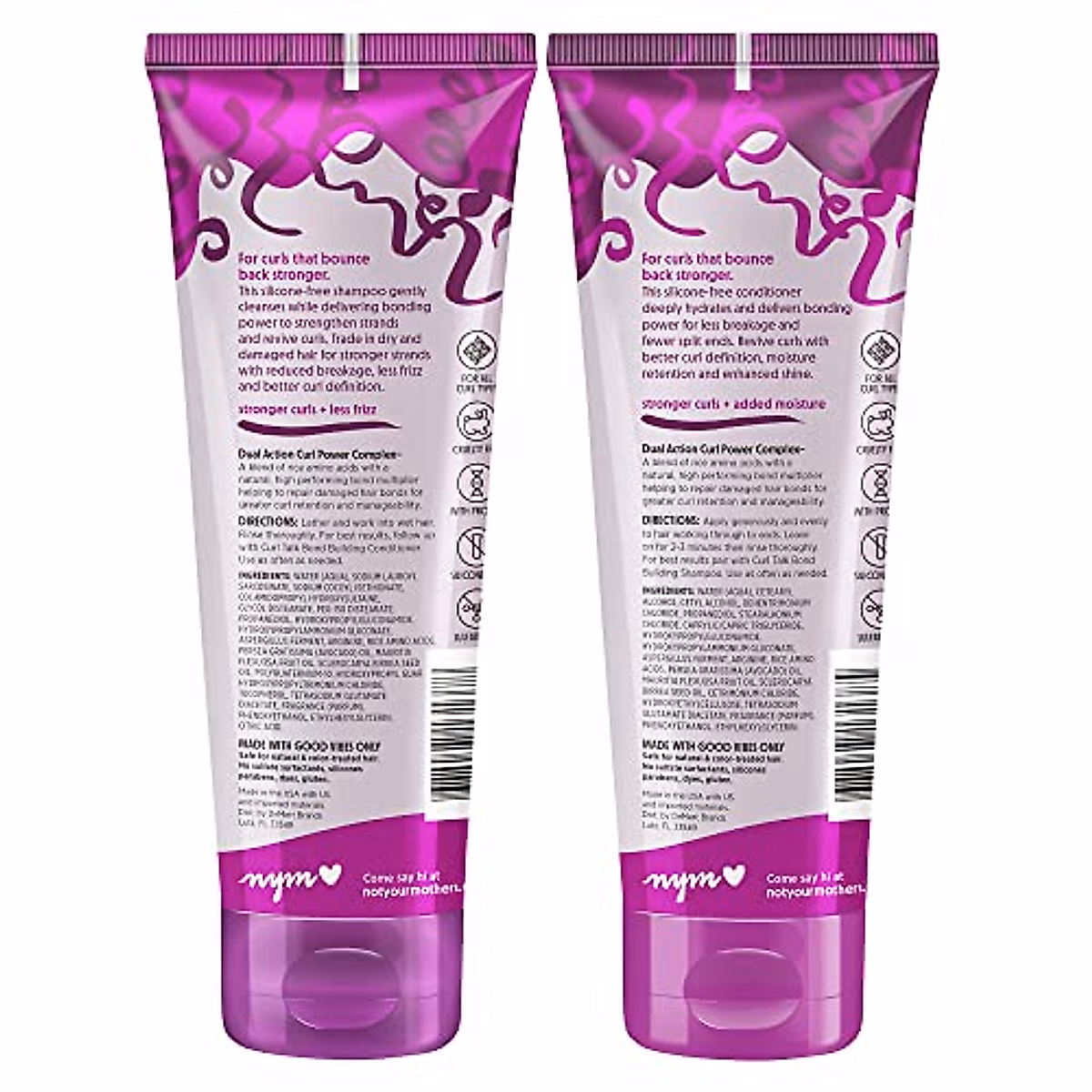 Not Your Mother's Curl Talk Bond Building Shampoo and Conditioner (2-Pack) - 8 fl oz - Strengthening Shampoo and Conditioner Set for Curly Hair