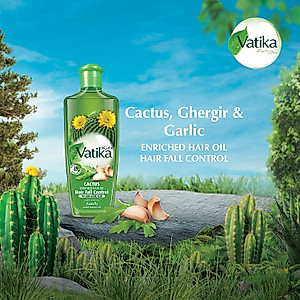 Dabur Vatika Naturals Enriched Hair Oil Serum for Natural Moisturizing, Strengthening, Nourishing and Healthy Scalp, Soft, Manageable, Smooth & Silky Hair From Root to Tip (Cactus)