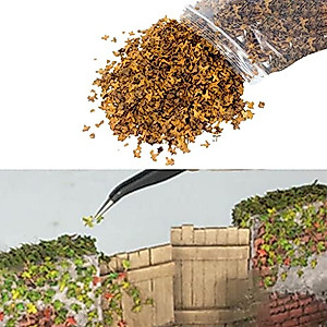 AMLESO 33ml Micro Landscape Leaves Model Scenery Grass Tufts Table Diorama Railway Scene Accessories Leaf for Fairy Garden Bonsai Ornaments, Brown