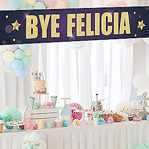Bye Felicia Large Banner, Good Bye Banner, Divorce Party Break up Party Lawn Sign Porch Sign, Moving Party Goodbye Party Decorations Supplies, Indoor Outdoor Backdrop 8.9 x 1.6 Feet