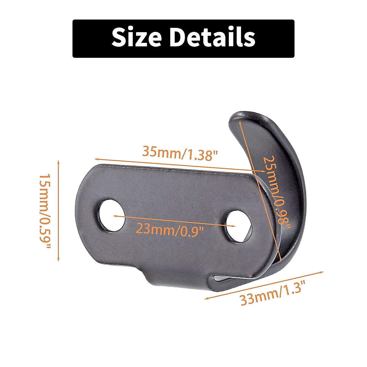 Unlorspy 12PCS Stainless Steel Under-Shelf Coat Hook with Screws Mount Ceiling Hooks Top Mount Hooks Towel/Robe Clothes Hook for Bathroom Kitchen Cabinet (Black)