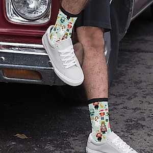 HYEECR Nutcracker Christmas Ballet Casual Socks Funny Novelty Crew Tube Socks Dress Socks For Men Women