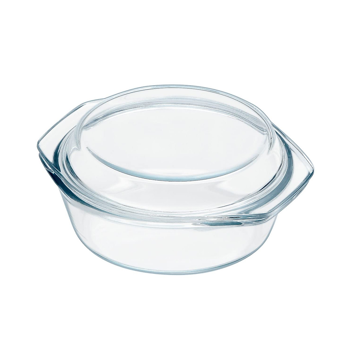 Clear Round Glass Casserole by NUTRIUPS | Small Oven Safe Casserole Dish, 0.65 L