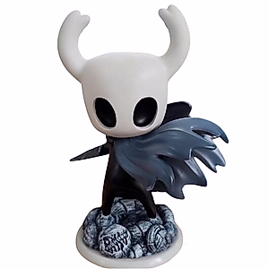 Cdeny 6" Home Decor Cartoon Figure, Car Dashboard Ornament Cute Gaming Figure Hollow Knight Figure Collectible Statue(Gray&White)