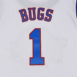 Men's Bugs 1 Space Movie Jersey Basketball Jersey White Size XXL