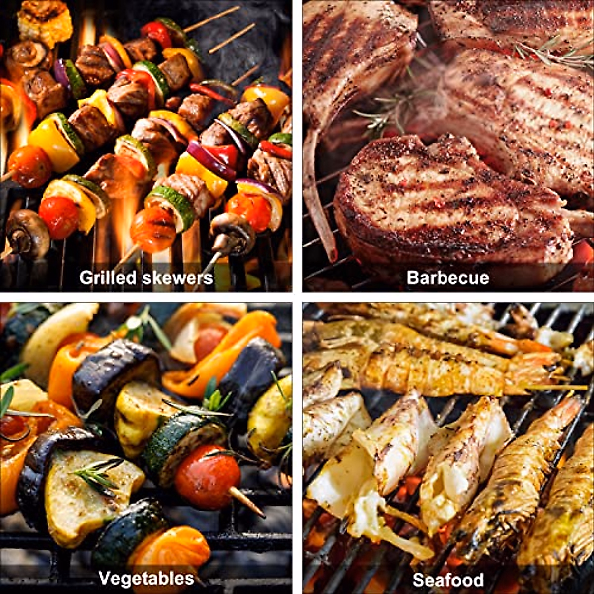 Portable Propane Gas Grill, 2-Burner Portable Gas Grill Small Tabletop Gas Grill, 24000BTU BBQ Outdoor Griddle Gas Grill with Removable Side Tables, Thermometer, Regulator, Gas Hose, White