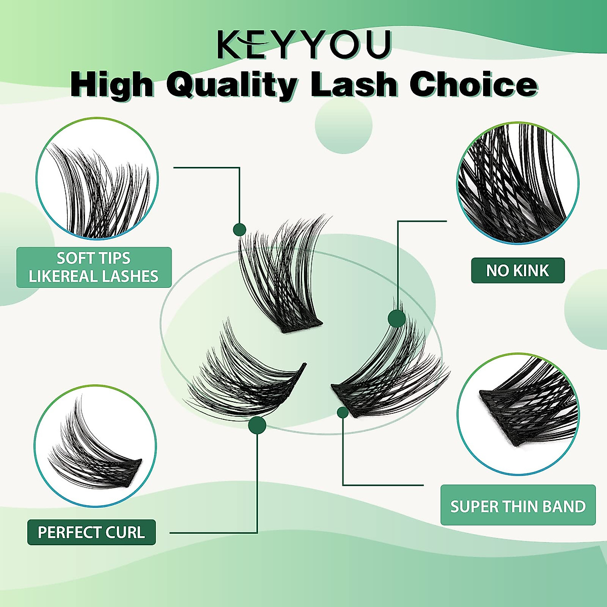 Lash Clusters,96 Pcs Cluster Lashes D Curl 10-18MIX DIY Lash Extensions Eyelash Clusters,KEYYOU Volume Wispy Individual Lashes Soft&Comfortable Easy DIY at Home(Y01,D-10-18MIX)