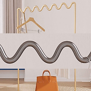 CraftThink Metal Clothing Rack, Modern Simple Clothes Garment Coat Rack Clothing Stand Hanger with Base for Bedroom Home Hotel Hall (31.5" L x 14" W x 66" H) Blue