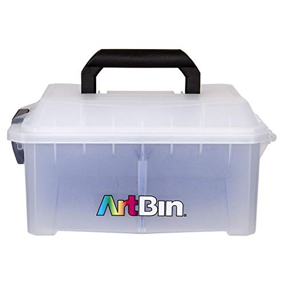 ArtBin 6816AG Sidekick Cube Carrying Case with Paint Pallet Tray, Portable Art & Craft Organizer with Handle, [1] Plastic Storage Case, Clear