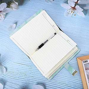 Socobeta Leather Journal Book Thick Classic Notebook Office School Supplies(GreenMarble Code Book)