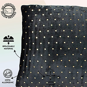 Urban Lifestyle Gold Foil Jumbo Pillow, Black