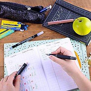 Online Ergonomic fountain pen for school/college Campus Fluffy Cats - solid medium nib, soft grip part, for standard ink cartridges, refillable, ideal for beginners/pupils/students