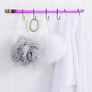 Evanda Rainbow Hooks for Hanging Pack of 30, Heavy Duty Stainless Steel Titainium Plating Metal Mutil Purpose Hanger for Kitchen Pans, Pots, Utensils Tooks, Cups, Mugs, Clothes, Bags, Towels, Plants