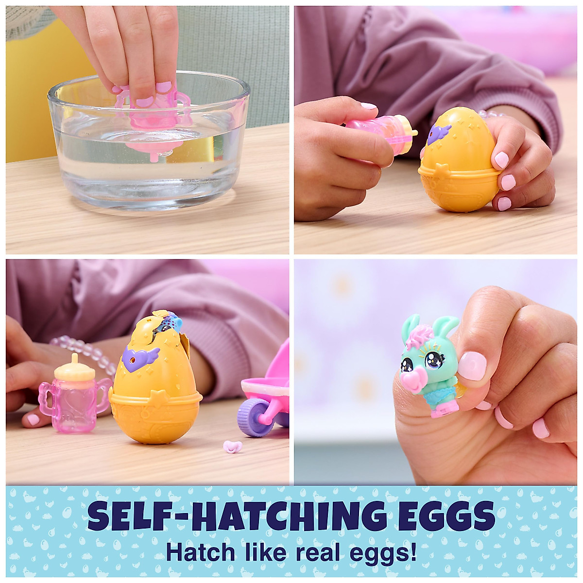Hatchimals Alive, Hatch N’ Stroll Playset with Stroller Toy and 2 Mini Figures in Self-Hatching Eggs, Kids Toys for Girls and Boys Ages 3 and up