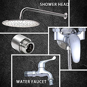 Suiwotin 2pcs 1/2PT Male to 1/2PT Female Thread Shower Head Extension Arm, Stainless Steel 20mm/0.78 Inch Arm Length Shower Head Cast Pipe Fitting Coupler