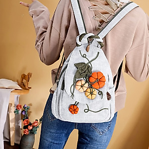 Casual Canvas Backpack，Hand-woven ladies backpack，Convertible Multifunctional Straps Ladies Shoulder Chest Bag（Everything is fine backpack）
