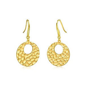 CHOW SANG SANG Dazzling Mirror Gold 999 24K Solid Gold Price-by-Weight Gold Round Plate, Circle Drop Earrings for Women 93677E (Approx. 0.22tael (~8.23g))