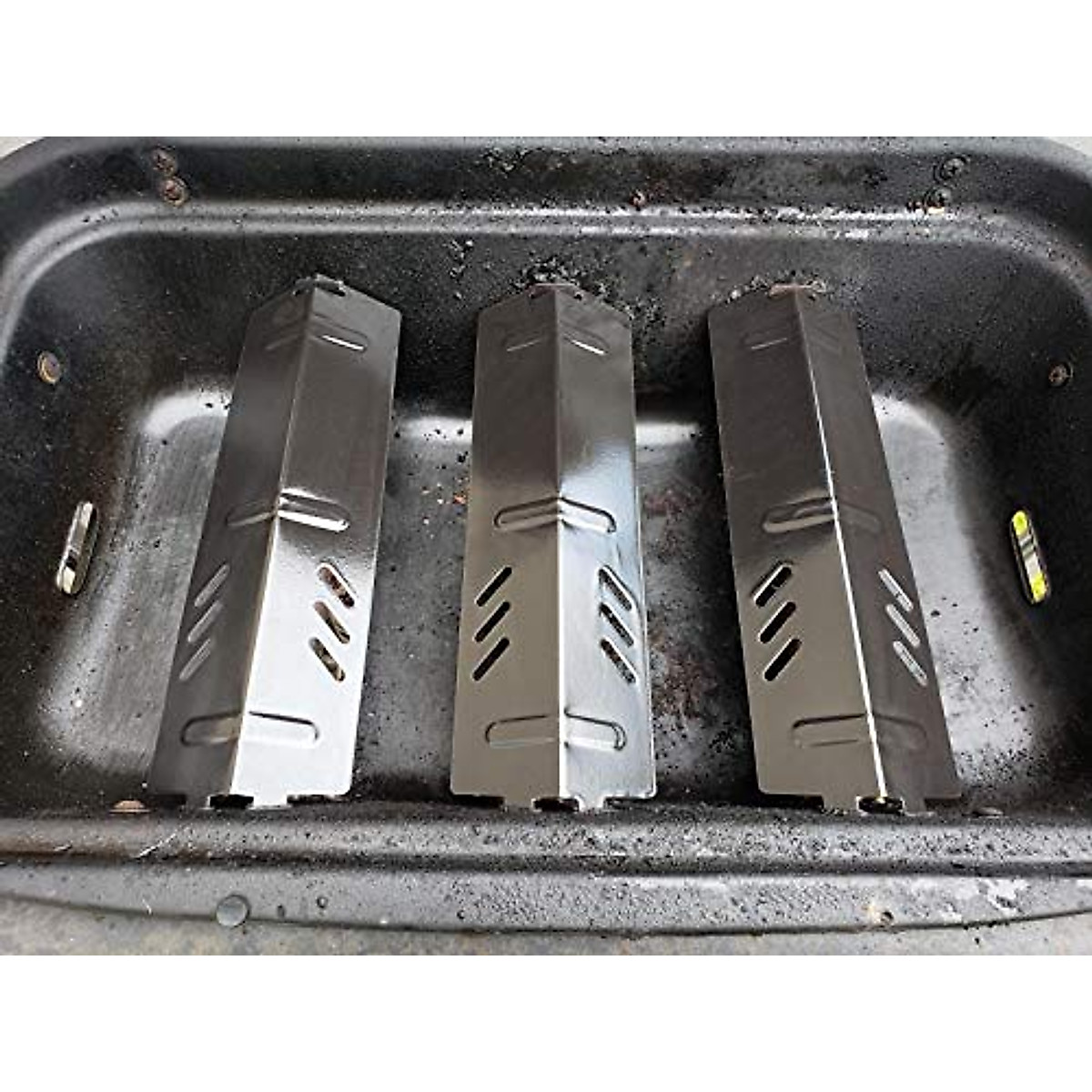 Adviace Grill Replacement Parts for Backyard Grill BY13-101-001-11 BY14-101-001-01 GBC1429W, 3 Pack Heat Plate Shields & Burner Tubes Repair Kit for Uniflame GBC1329WRS-U Grill