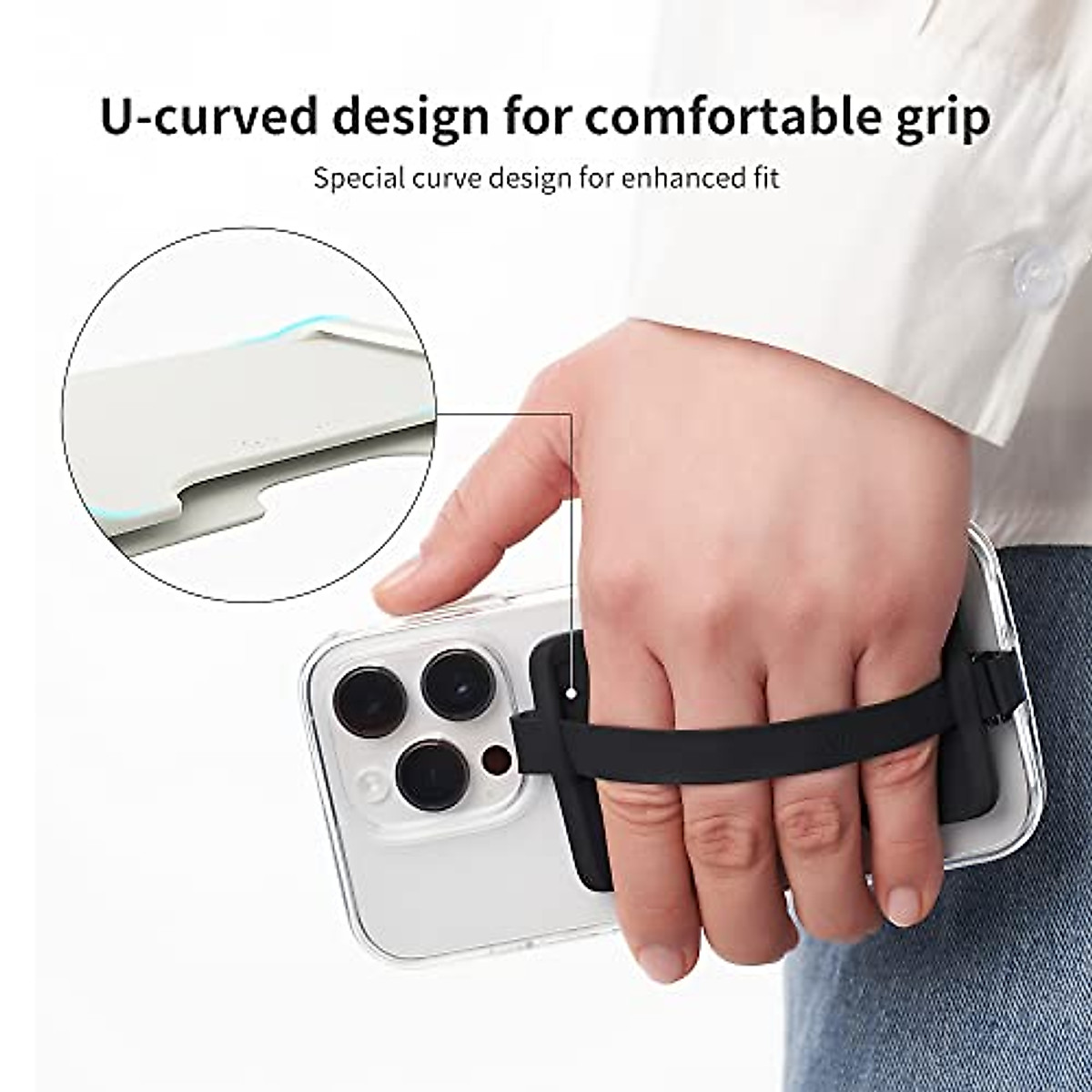 Sinjimoru Silicone Card Holder with Loop, Finger Grip Strap for iPhone, Samsung Galaxy and Android Cell Phones - ID Credit Card Wallet Sleeve for Phone Cases. Sinji Loop Wallet Black 230