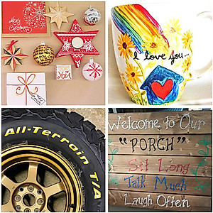 Paint Marker Pens - 12 Colors Permanent Acrylic Markers, Medium Tip, Water Based, Quick Dry, Waterproof Paint Pen Set for Rock, Wood, Plastic, Metal, Canvas, Glass, Fabric, Mug, Stone