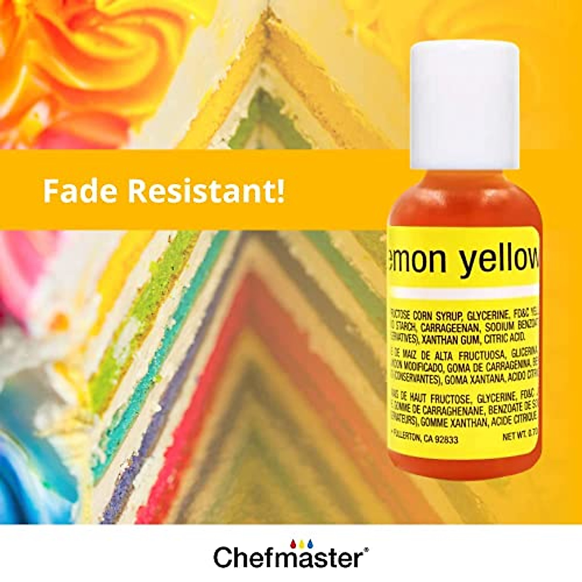 Chefmaster - Liqua-Gel Food Coloring - Fade Resistant Food Coloring - 8 Pack - Vibrant, Eye-Catching Colors, Easy-To-Blend Formula, Fade-Resistant - Made in the USA