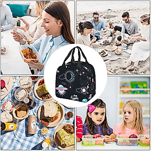 QIUWIOV Space Galaxy Constellation Lunch Bag Insulated Reusable Lunch Box Thermal Tote Bag Container Cooler Bag for Women Men Travel/Picnic/Work/Beach, One Size
