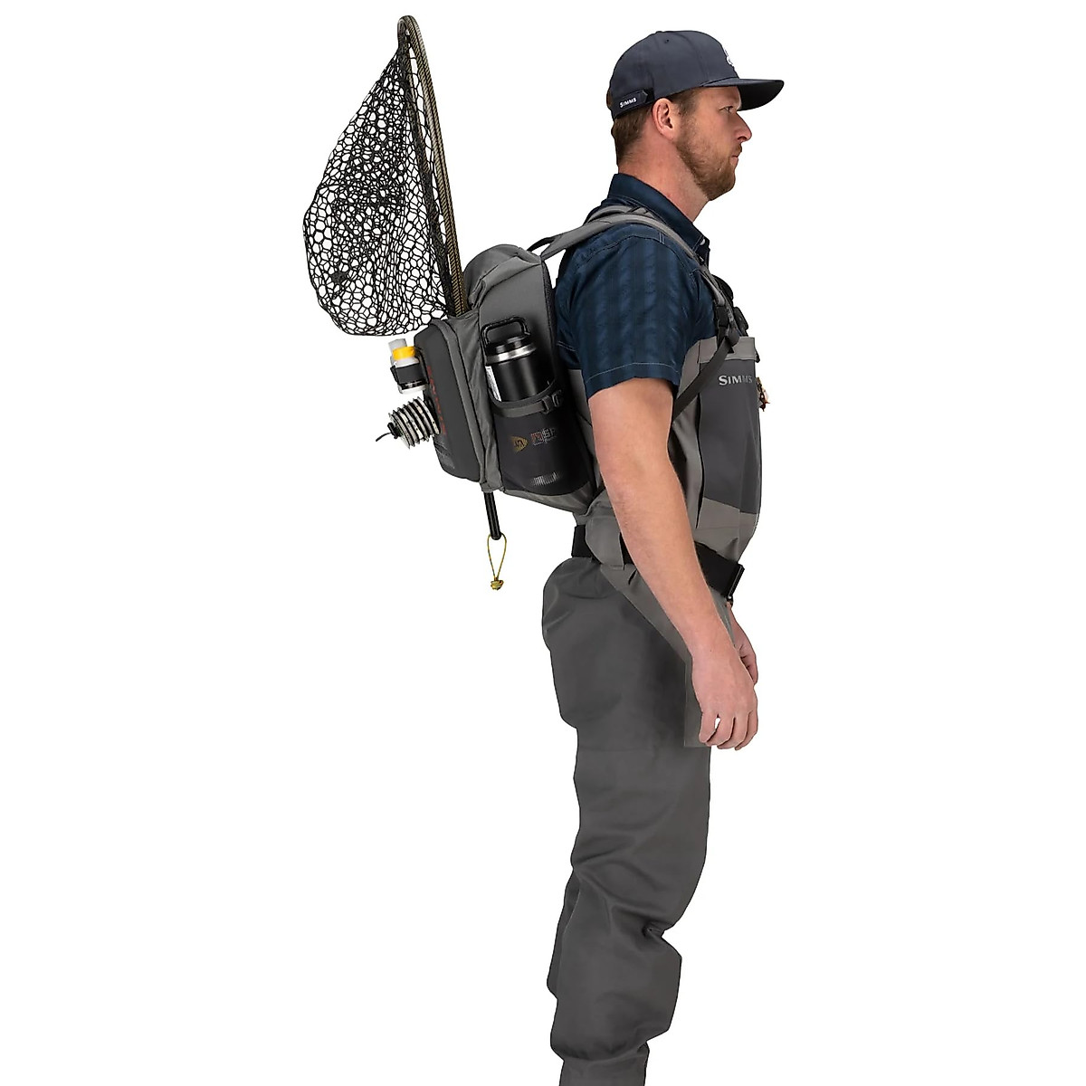 Simms Freestone Sling Pack - Lightweight, Durable Fly Fishing Tackle Bag with Compression Molded Workstation and Ergonomic Shoulder Strap (Pewter)