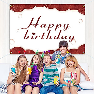 PAKBOOM Happy Birthday Backdrop Banner Sweet Love Heart Party Decorations Supplies for Women Girls – Red 3.9 x 5.9ft