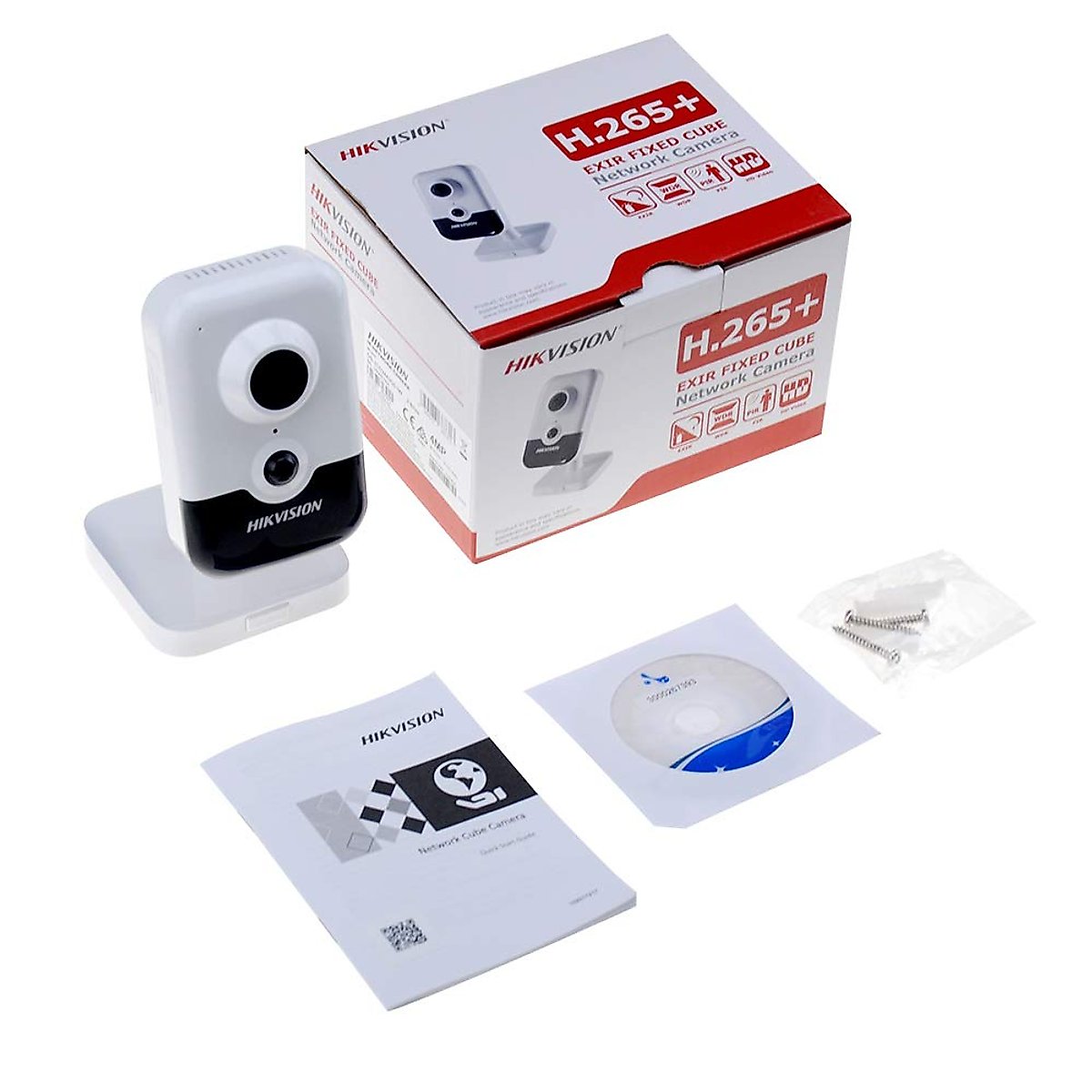 Hikvision 4MP PoE Cube Camera DS-2CD2443G0-IW, 2.8mm Lens with Build in Mic&Speaker, WiFi，Up to 128 GB SD Slot，Replacement Model for DS-2CD2442FWD-IW