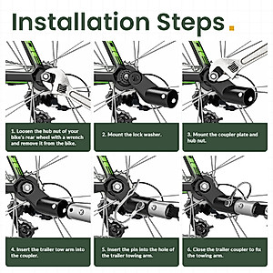 Titanker Upgraded Bike Trailer Hitch for Schwinn, Bike Trailer Coupler Bike Trailer Attachment for Instep, Bike Trailer Adapter for Cargo Trailer (2 PCS-Black)