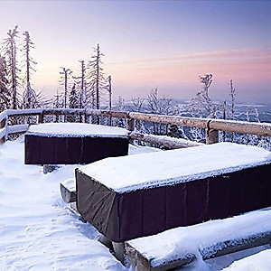 QIAOH Garden Furniture Covers 140x104x36in, Patio Covers for Outdoor Furniture, Garden Table Cover Furniture Sets Waterproof Heavy Duty 420D Oxford Fabric, Outdoor Table Cover