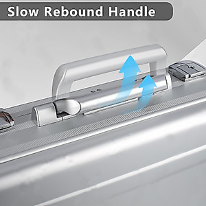 urecimy Medium 18.1X13.8X4.5 Inch Combination TSA Lock Aluminum Briefcase Metal Toolbox Cash Case 15.6 Inch Notebook Briefcase with Foam Silver