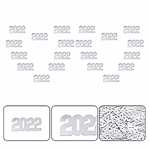 BESTOYARD 3 Packs 2022 Number Confetti Happy New Year 2022 Paper Scatter Confetti Scene Layout Prop Table Centerpiece Decor for Home Bar Party Supplies Silver
