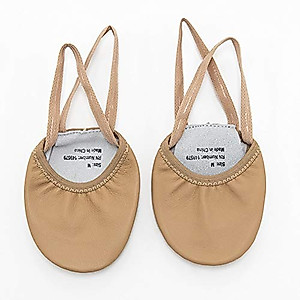 Dance Basix Leather Half Sole Dance Turner for Women, Men, Boys & Girls Tan