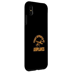 iPhone XS Max Airplane Pilot Easily Distracted By Airplanes Aviation Case