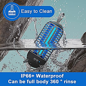 Cordless Bug Zapper Outdoor & Fly Zapper Indoor & Wireless Mosquito Zapper Portable Camping Bug Zapper Fly Trap 2500mAh Electric Ideal for Traps (Black)