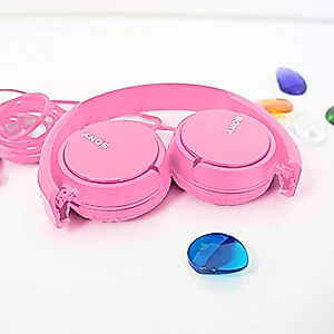 SONY Wired Over Ear Best Stereo Extra Bass Portable Foldable Headphones Headset for Apple iPhone iPod/Samsung Galaxy / mp3 Player / 3.5mm Jack Plug Cell Phone (Rose)