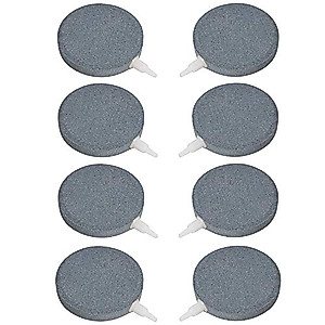 AQUANEAT Air Stone Fish Tank Bubbler Aquarium Disc Oxygen Diffuser for Hydroponics Aerators Pump (3inch(8 pcs))