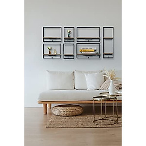 Cocoyard Modern Farmhouse Floating Shelf, Set of 2. Design You Home with This Wall Rack Set. Perfect for Livingroom Bedroom Bathroom. Great Gift Ideas (Black, 17.7" W x 4.9" D x 11.2" H)
