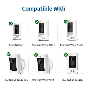 Highmoutain 2 Pack Adjustable Mounting Bracket Compatible with Ring Stick Up Cam Wired,Ring Stick Up Cam Battery & Indoor Cam HD Security Camera, Security Camera Accessories(White)