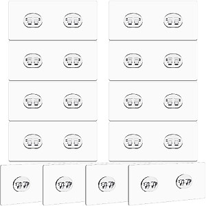 12 Pack Adhesive Hooks Sticker Strong Adhesive Wall Hooks Waterproof Adhesive Hooks for Shower Caddy Adhesive Replacement Clear Strong Sticker Hooks No Drilling Sticky Hanging Hooks (Double Hook)