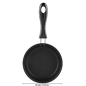 Weohoviy Mini Egg Frying Pan, Portable Mini Frying Pan Poached Egg Household Small Kitchen Cooker, Black