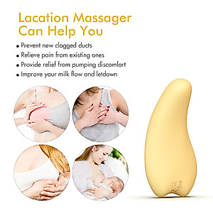 Breast Massager Warming Lactation Compress Breastfeeding: Mastiti Clogged Duct Engorgement Relief - Vibrant & Warmer Waterproof Heating Milk Warmer Breastmilk Pals (Yellow)