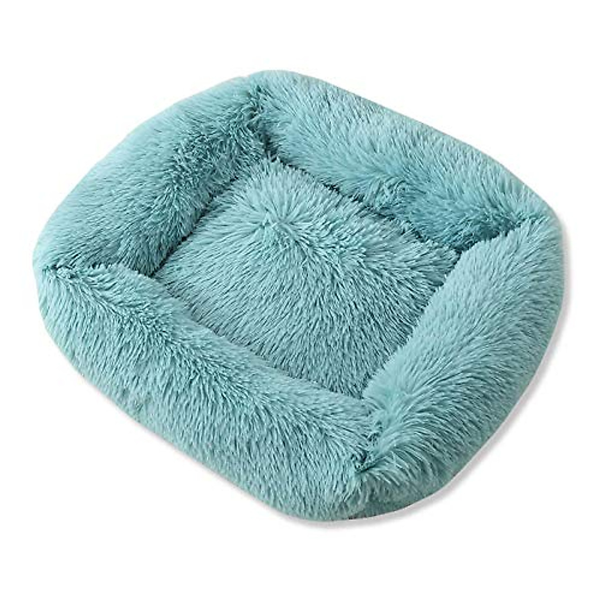 Bed Morandi Blue Plush Square Beds for Small Medium Large Dogs Super Soft Winter Warm Sleeping Mats for Cats 1Pcs Xs