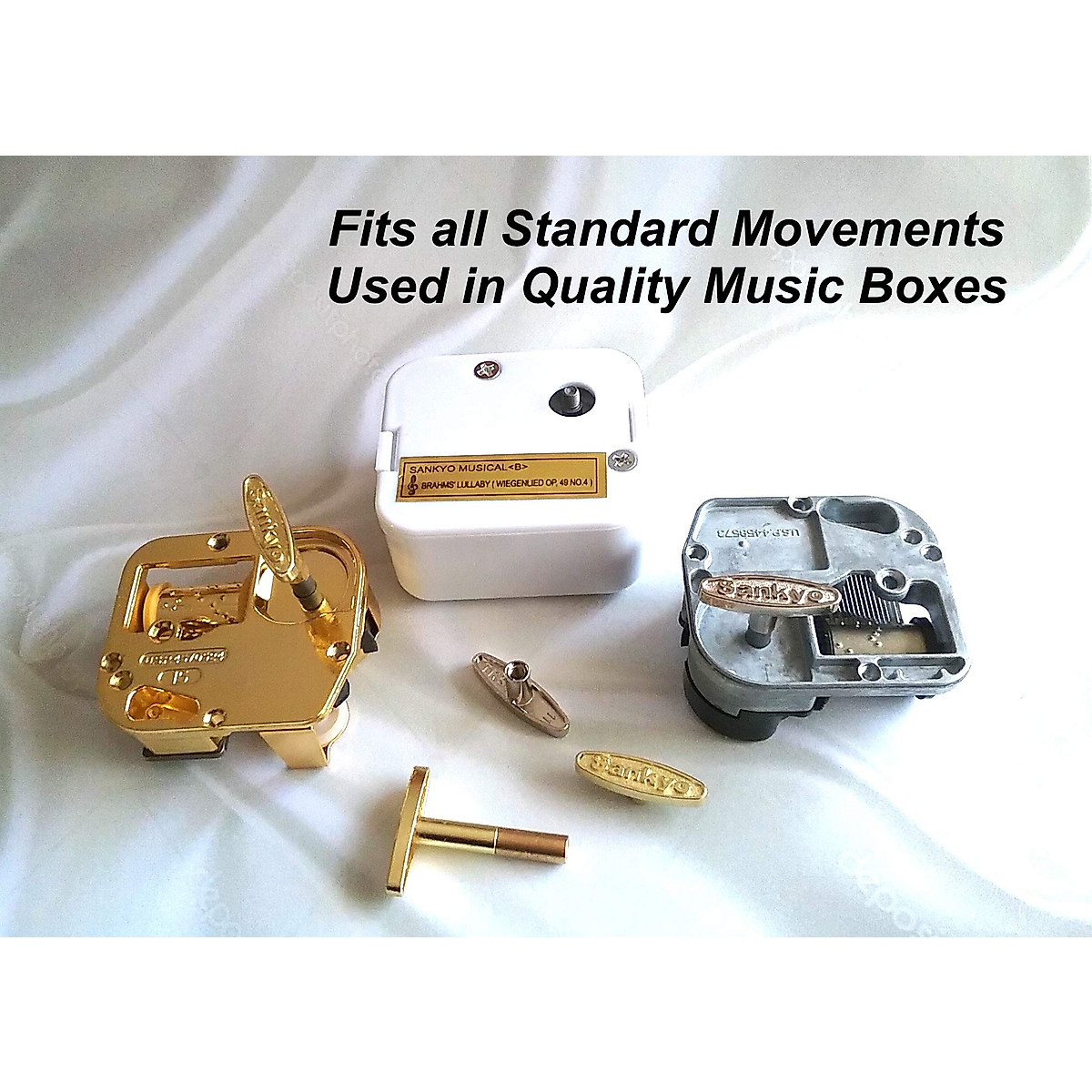 Odyssey Online Music Box Winding Key Set Short to Long - - Three Keys with 1/2 Inch Extender - - Gold and Silver - - 1/4, 1/2, 3/4 inch Plus Extension - - Best Choice - - Winder Winding Long Keys