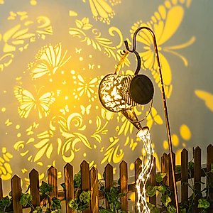 Solar Outdoor Lights, 90 LEDs Watering Can with Solar Powered Lights Outdoor by SPROUTMAVEN, Hanging Solar Lantern Metal Waterproof Garden Lights Decorations for Table Patio Yards Pathway Party